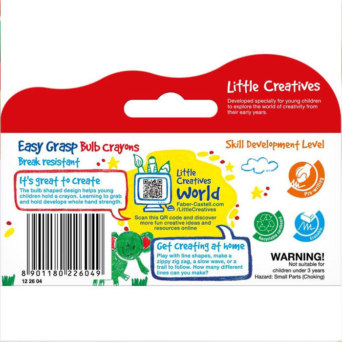 Easy grasp bulb crayons, pack of 4